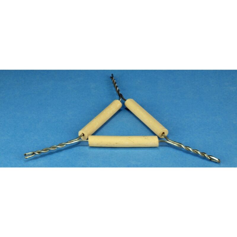 Wire triangles with smooth clay tubes - Karl Hecht Glassware Factory